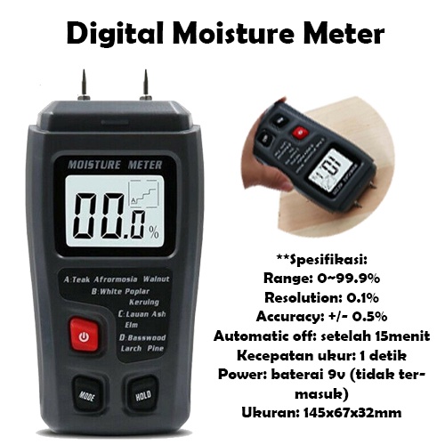 Jual Digital Wood Moisture Meter - Alat Ukur Kadar Air Kelembaban Kayu ...