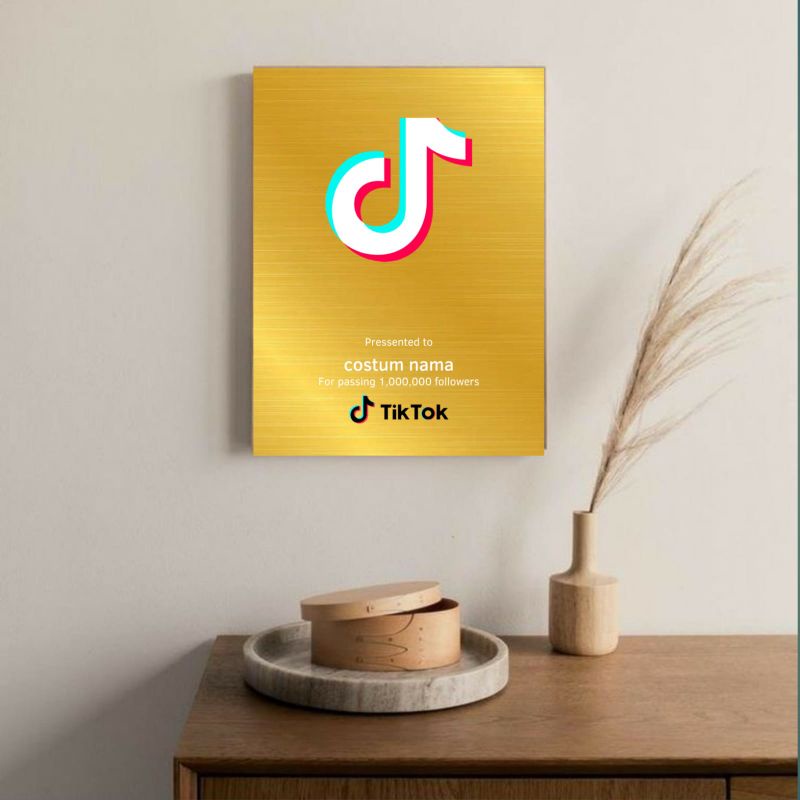 Jual hiasan dinding penghargaan play button bahan mdf tebal 6mm ...