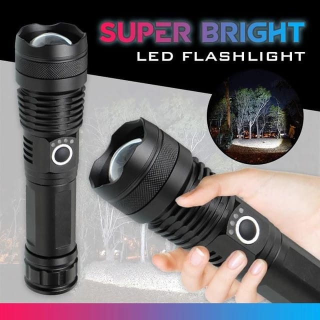 Jual Senter LED Super Terang Long Range Zoom USB Rechargeable P50 ...