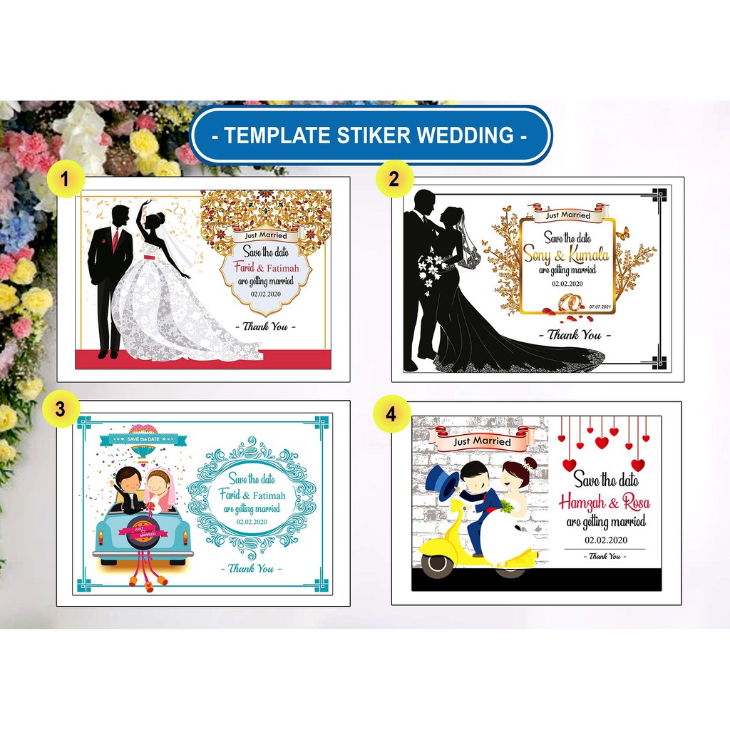 Jual Stiker Kotak Wedding / Label kotak Pernikahan / Label Stiker kotak ...