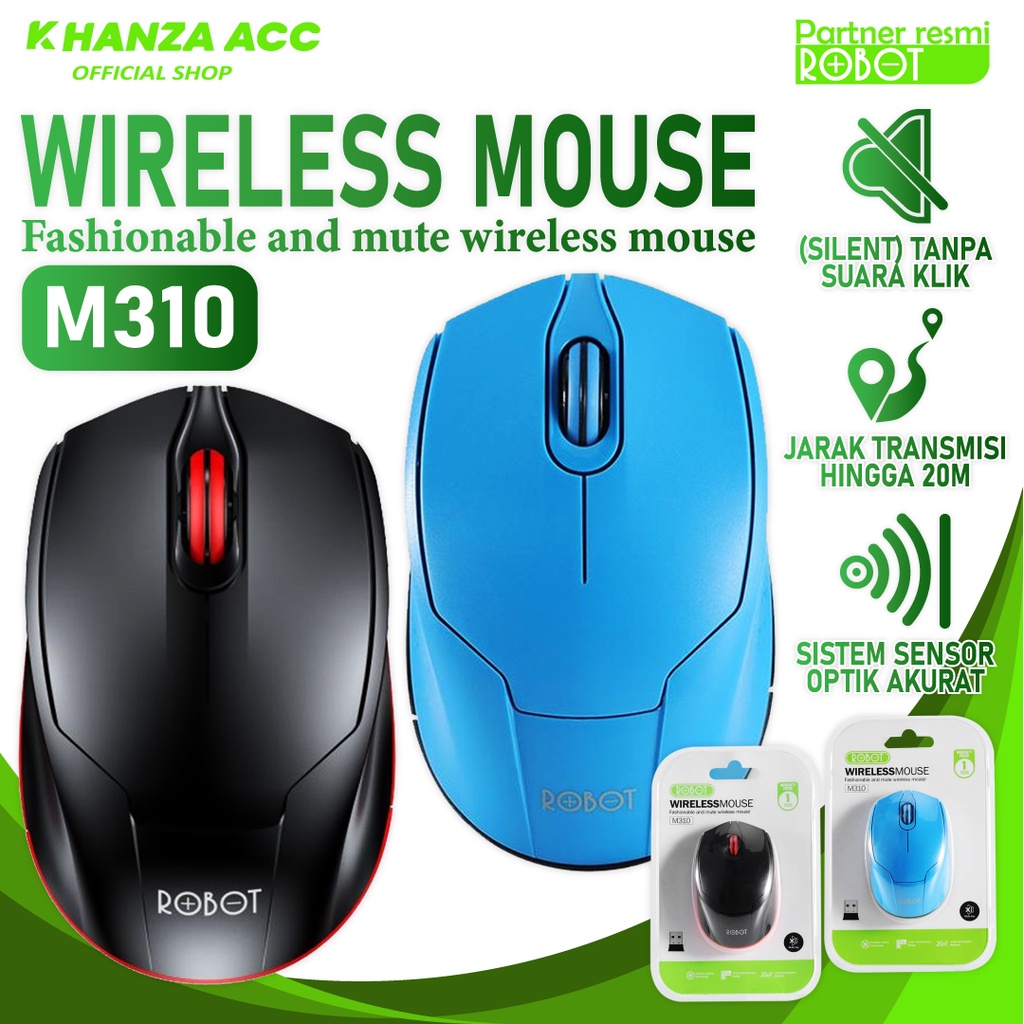 Jual KHANZAACC MOUSE Robot M310 Wireless Mouse Mute Key | Shopee Indonesia
