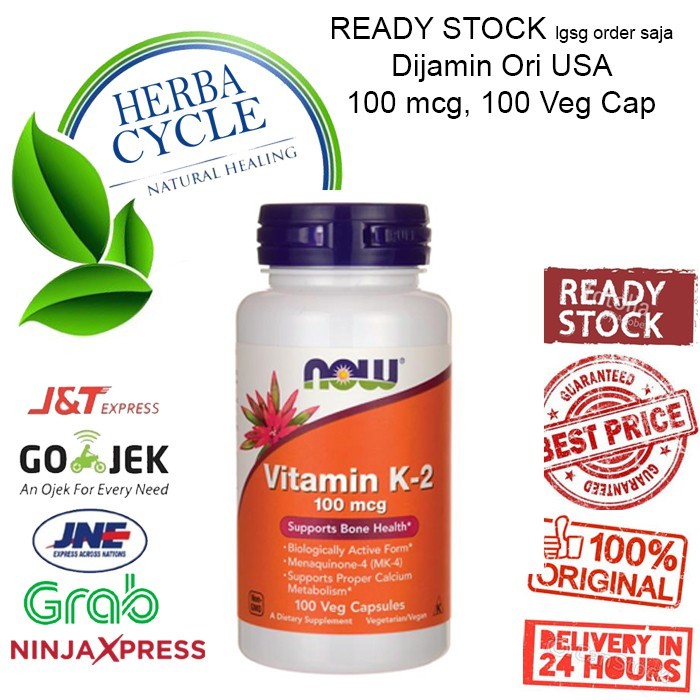 Jual Now Food Vitamin K2 100 mcg 100 Veg Cap Vit K2 Ori USA Now K2 ...