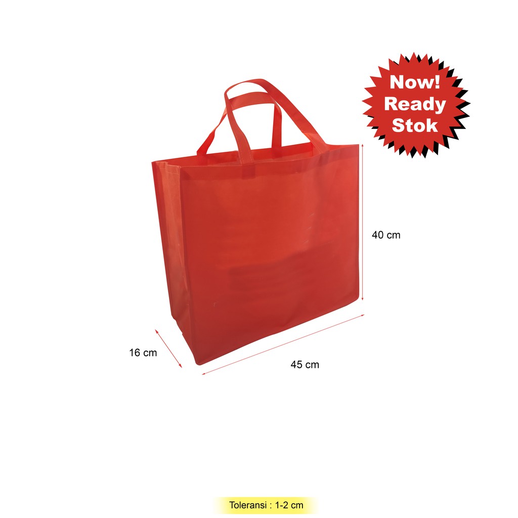 Jual Tas Kain Belanja Size Besar Jumbo 45x40x16 bahan Spunbond Furing ...