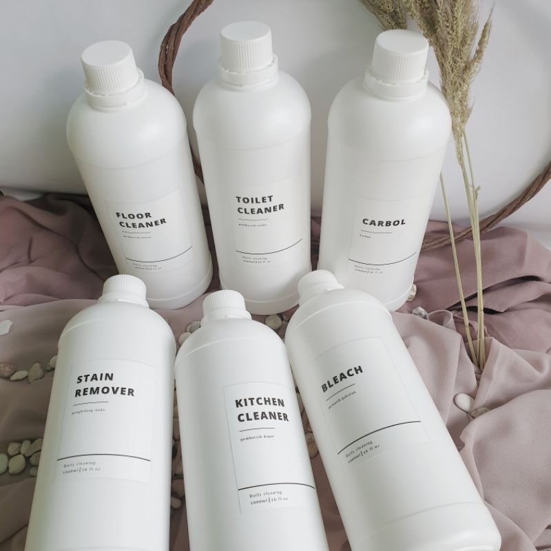 Jual BOTOL REFILL PUTIH AESTHETIC BOTOL PEMBERSIH LANTAI 1000ML BOTOL ...