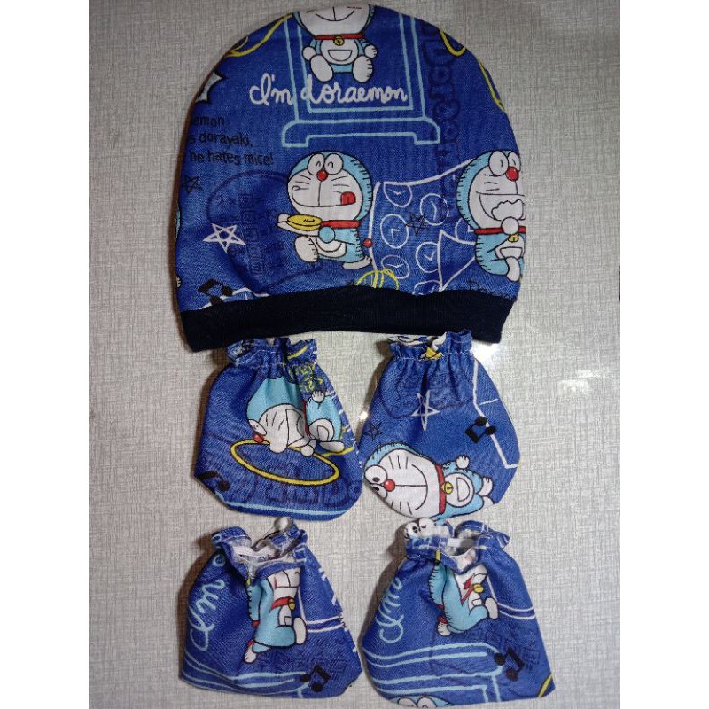 Jual ANDRIA_SHOP topi bayi Doraemon ( set sarung tangan kaki ) | Shopee ...