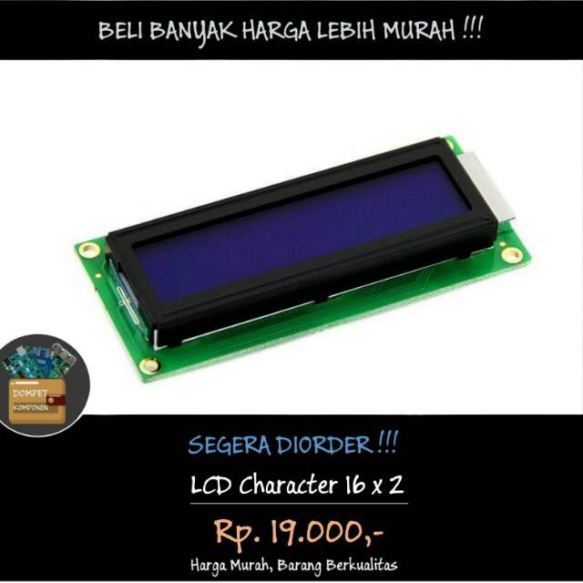 Jual LCD CHARACTER 16X2 1602 5V BLUE BACKLIGHT MODULE - LCD 16X2 Layar ...