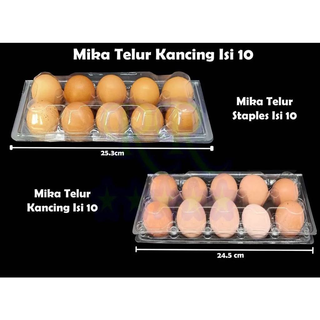 Jual Mika Telur egg tray isi 10 butir dengan pengunci warna bening ...
