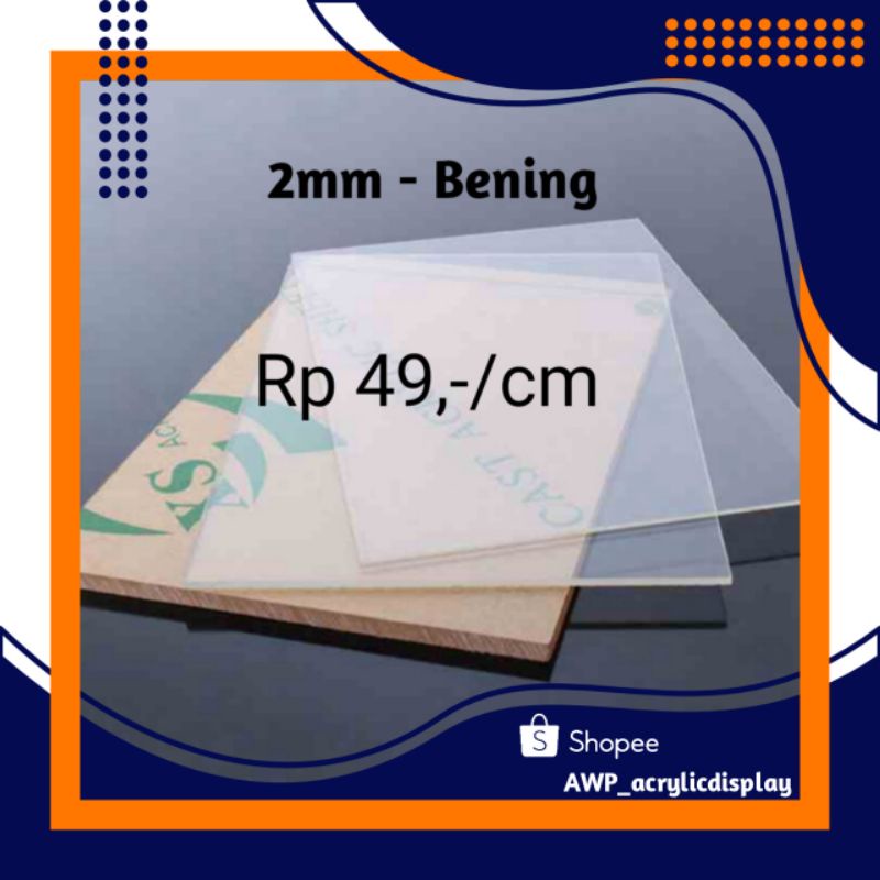 Jual Akrilik Lembaran 2mm Rp 49 Acrylic Bening Ukuran Bebas | Shopee Indonesia