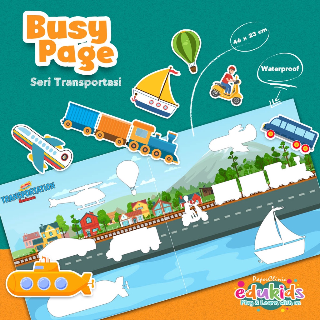 Jual Busy Page mencocokkan bayangan transportasi / Vehicle - Mainan ...