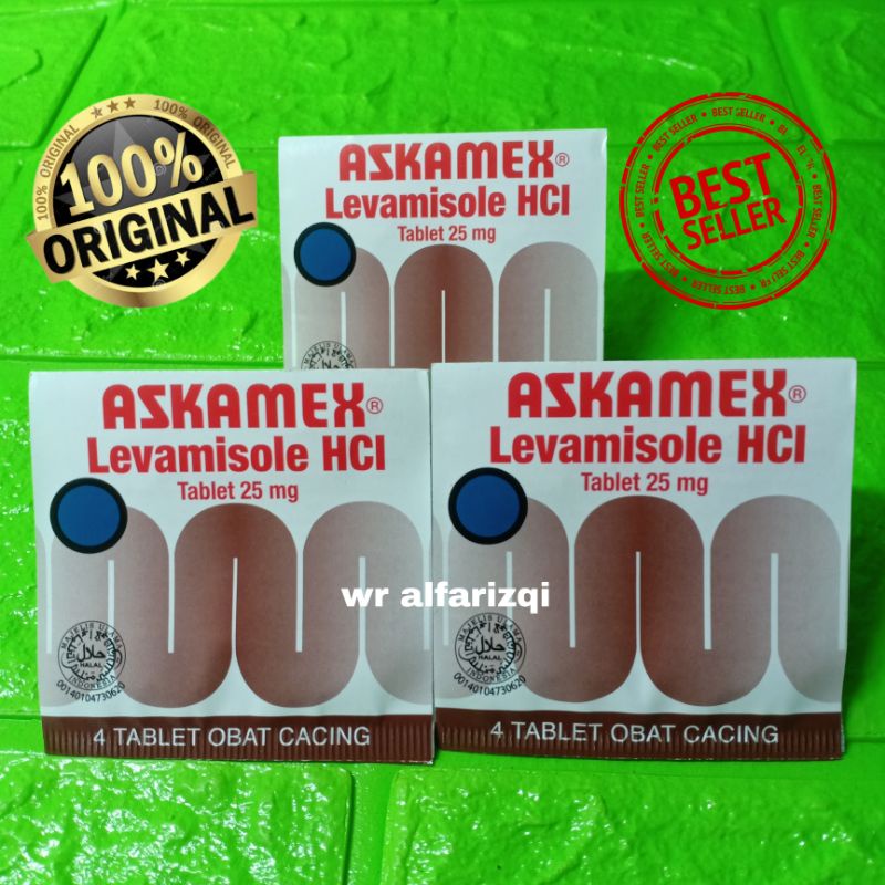 Jual ASKAMEX 25 MG STRIP 4 TABLET / Askamex Levamisole Hcl / Obat ...