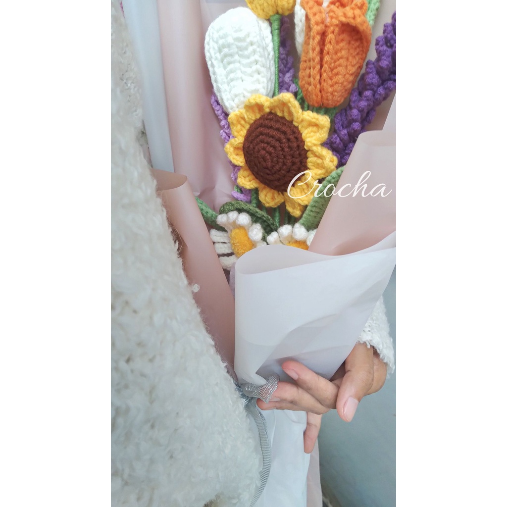 Jual Custom Crochet Flower Bouquet (Buket Bunga Rajut Handmade ...