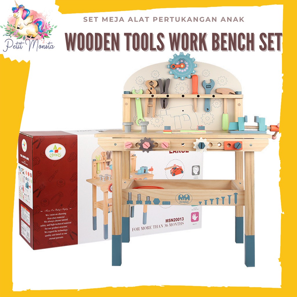 Jual Wooden Tools Work Bench - Set Meja Alat Pertukangan Perkakas Anak ...