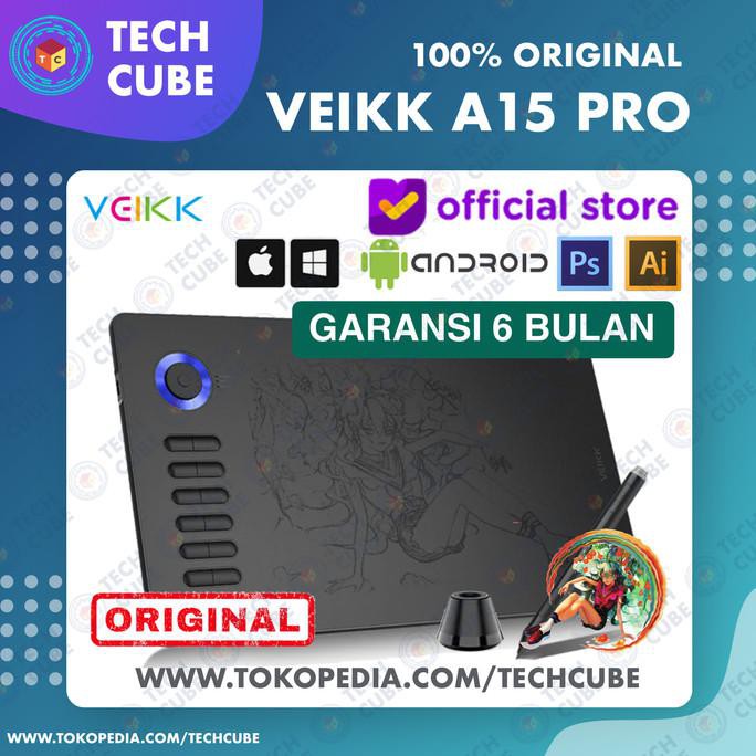 Jual VEIKK A15 PRO Graphic Pen Tablet 8192 Pressure Windows Mac Alt A50 ...