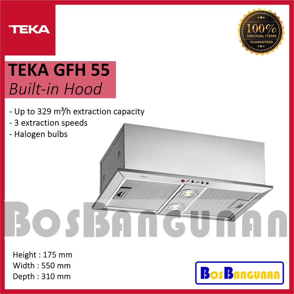 Jual TEKA Built in Hood / Cooker Hood TEKA GFH 55 / Filtrex TEKA GFH55 ...