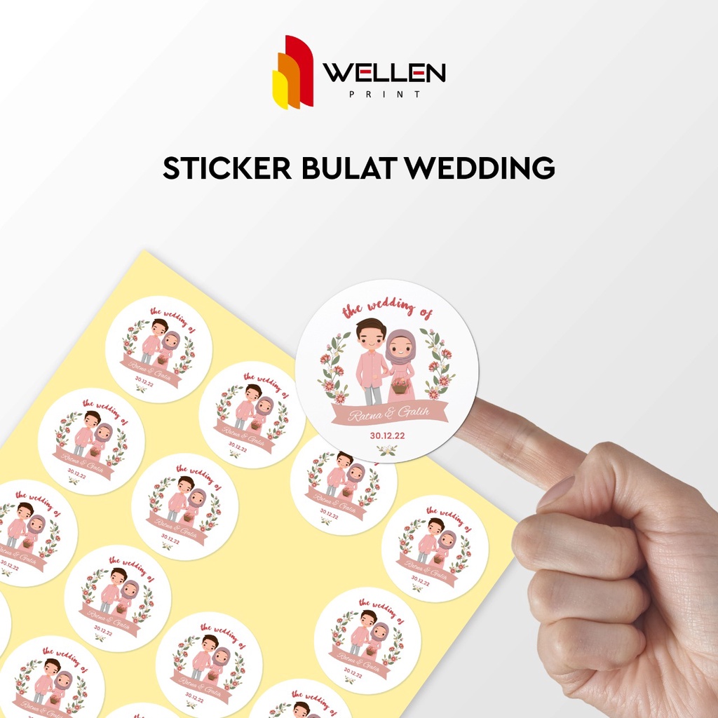 Jual WELLEN PRINT - Cetak sticker bulat wedding / Print stiker souvenir ...