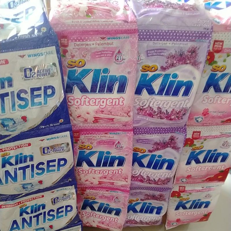 Jual So Klin / Daia sabun cuci pakaian bubuk Renceng, renteng murah (1 ...