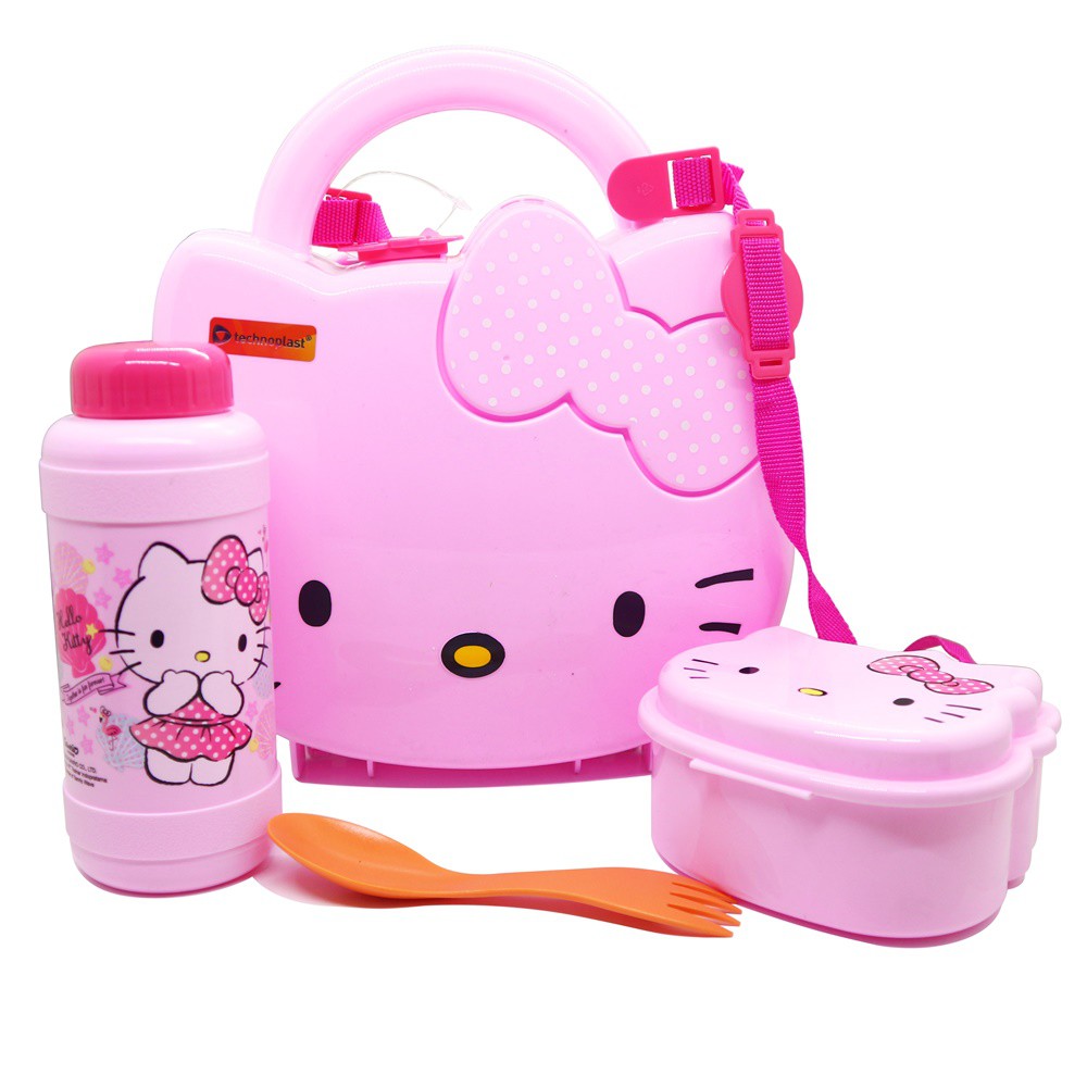 Jual (KHUSUS LIVE) Tempat Bekal Makan Set Hello Kitty/Set Howdy Cat ...