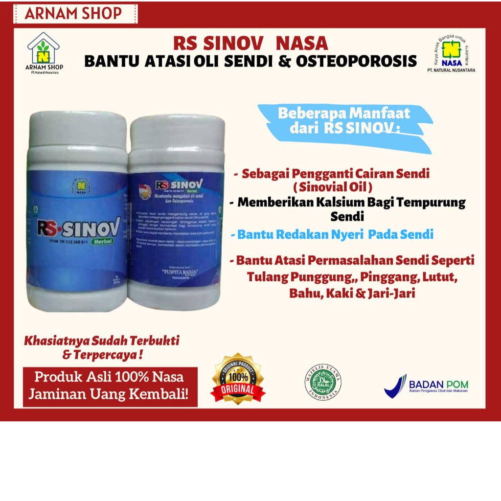 Jual RS SINOV NASA - HERBAL UNTUK OLI SENDI DAN OSTEOPHOROSIS | Shopee ...
