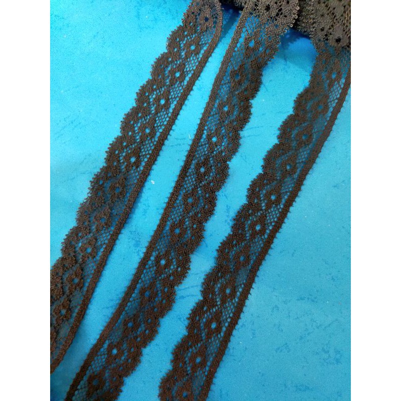 Jual PER METER RENDA STRETCH WARNA BIRU TUA LEBAR 2 CM | Shopee Indonesia