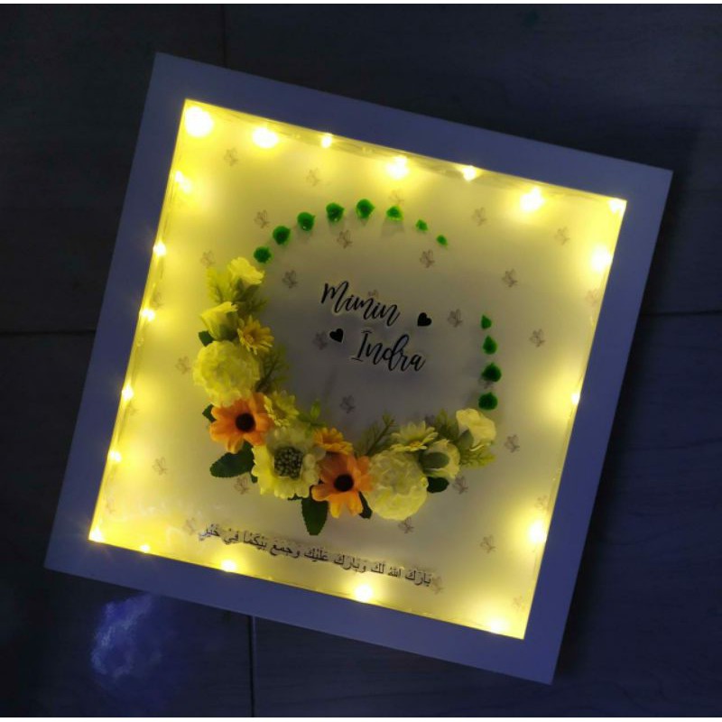Jual Flower On Frame + Lampu Request Desain dan Tema | Shopee Indonesia