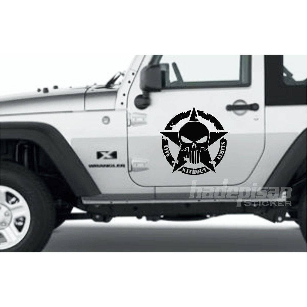 Jual Stiker Cutting Sticker Body Kaca Mobil JEEP LIVE WITHOUT LIMITS ...