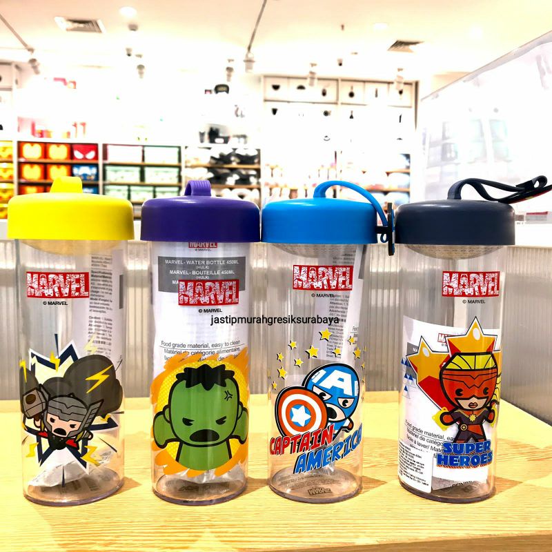 Jual MARVEL WATER BOTTLE 450 ML MINISO BOTOL MINUM MARVEL CAPTAIN ...