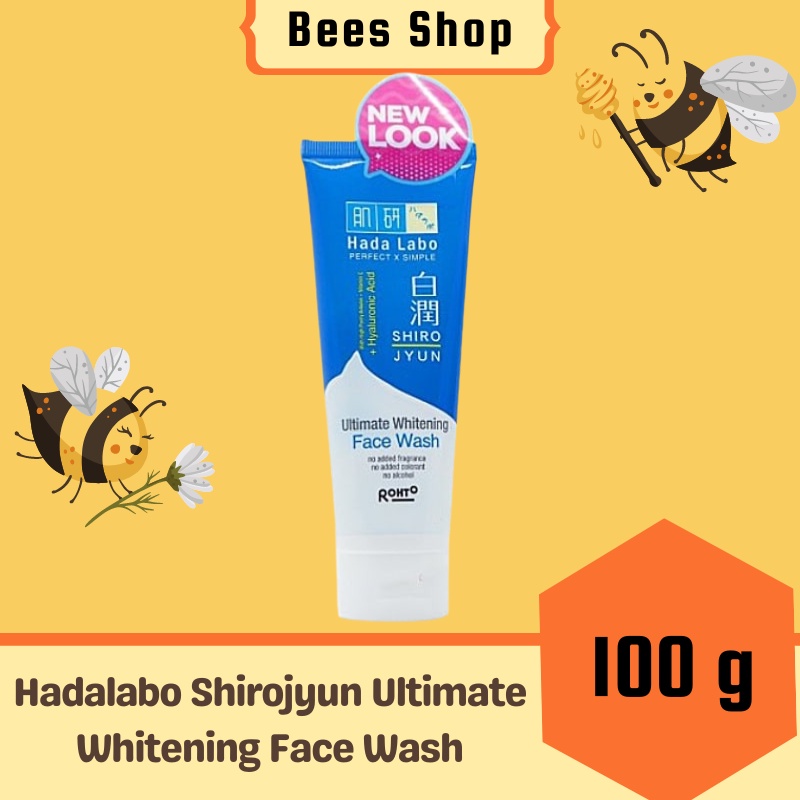 Jual Hada Labo Shirojyun Ultimate Whitening Face Wash Biru - 100g/50g ...