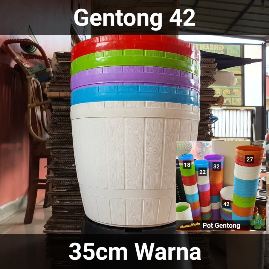 Jual Pot Gentong 42 Warna, Diameter 35cm/35 cm, GO-JEK Grab Only ...