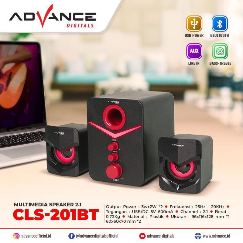 Jual Speaker Advance CLS201 Cls 201 BT Bluetooth Speker Aktif 2.1 Stereo | Shopee Indonesia