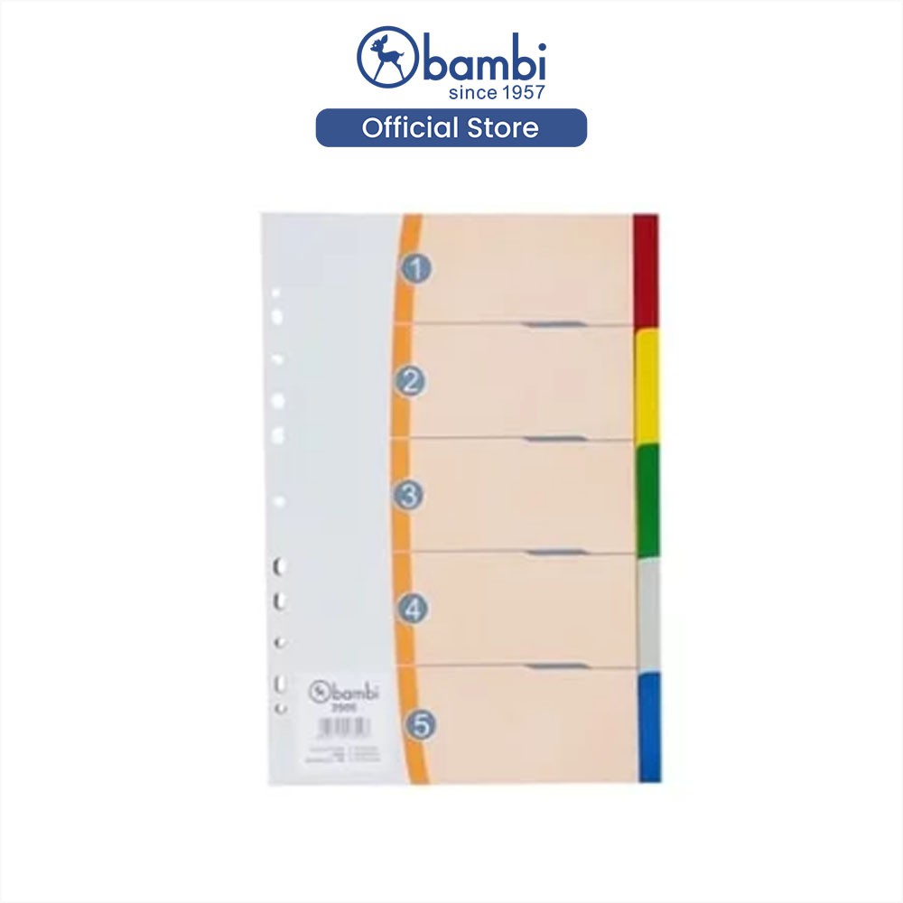 Jual Isi Binder Folio Divider & Indexes 5 Colour Section with ...