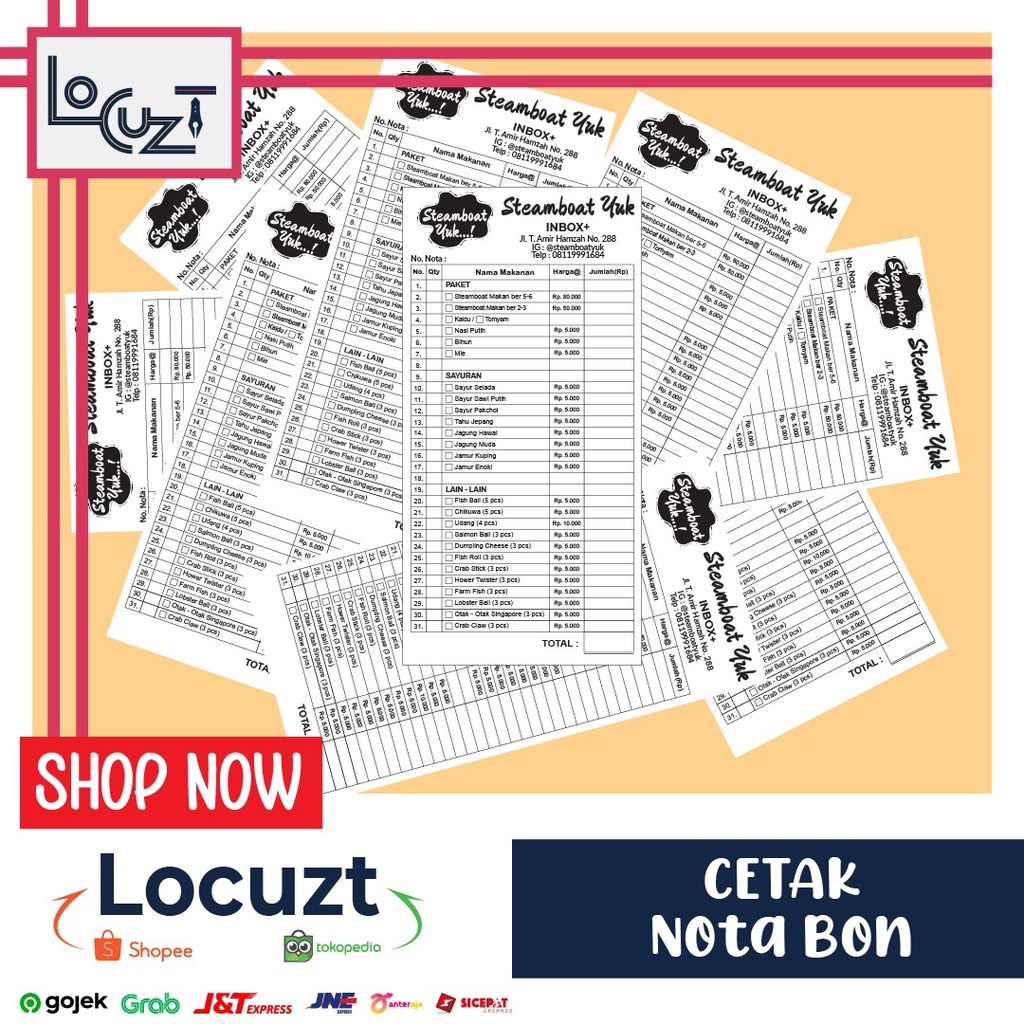 Jual Cetak Nota Bon Faktur NCR 3 RANGKAP CUSTOM | Shopee Indonesia
