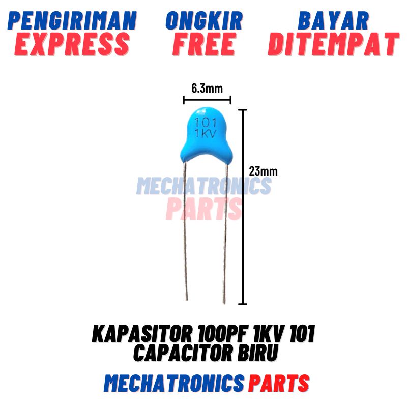 Jual Kapasitor 100pf 1kv 101 capacitor 100 pf 1 kv Biru | Shopee Indonesia