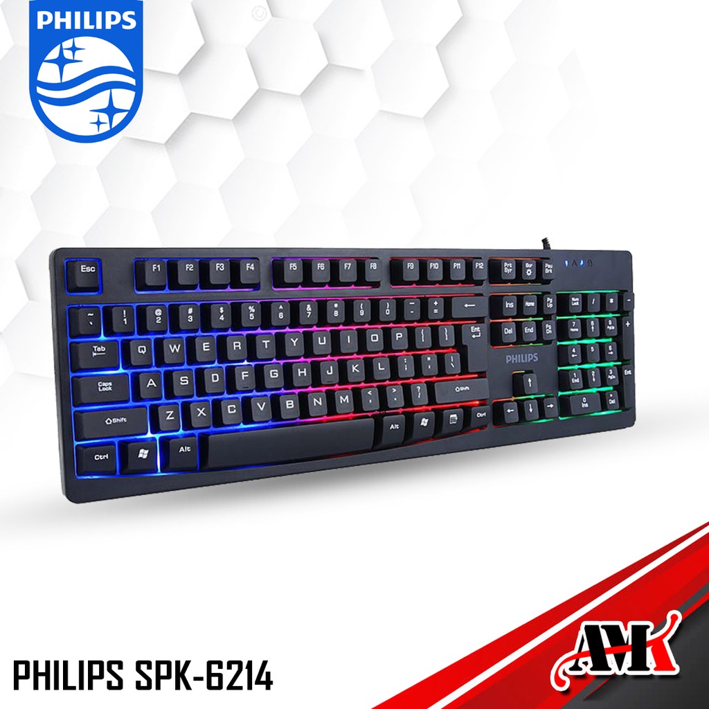 Jual Keyboard Gaming RGB Philips K214/SPK-6214 / Keyboard Eksternal ...