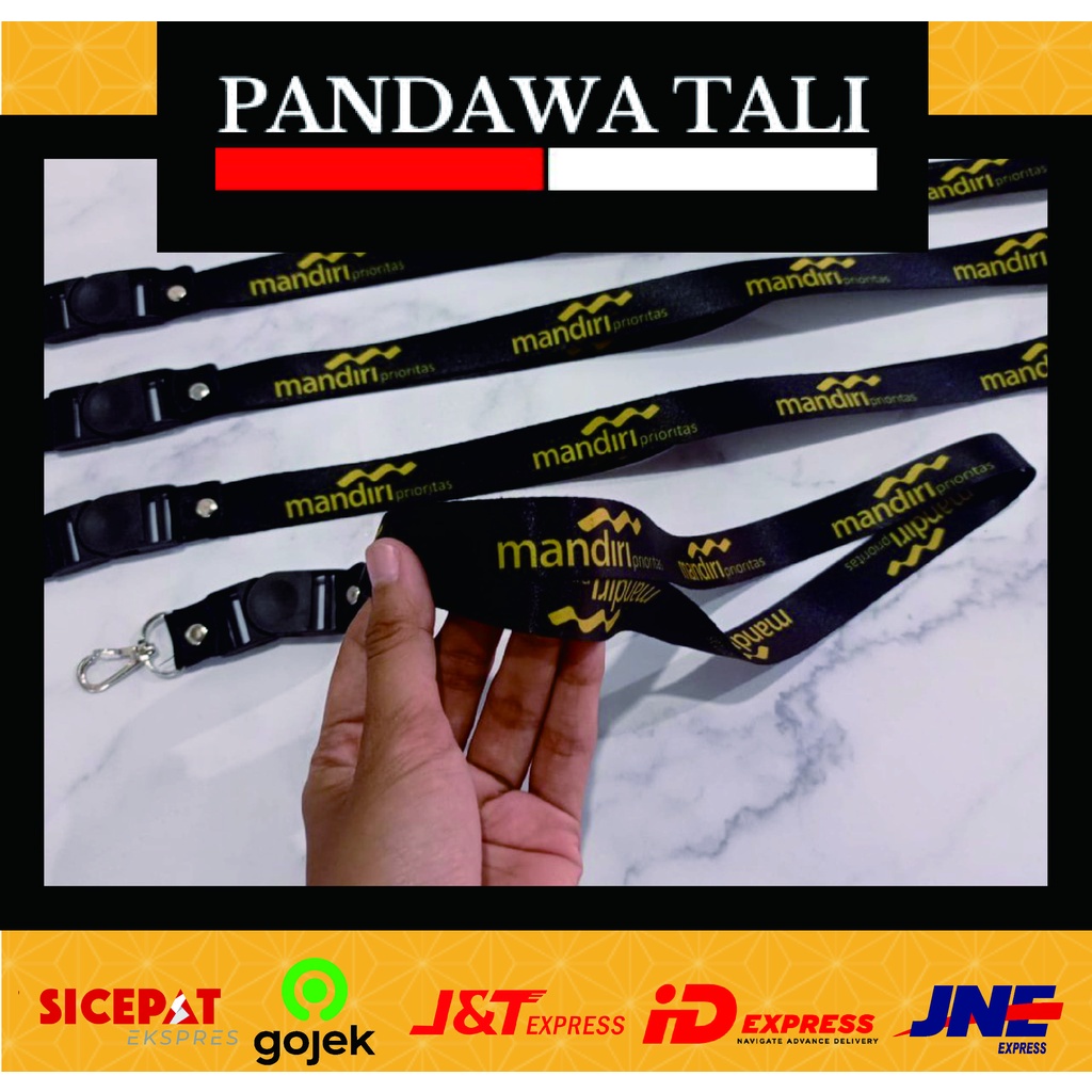 Jual Lanyard Bank Mandiri Hitam / Lanyard Custom Printing 2 sisi ...