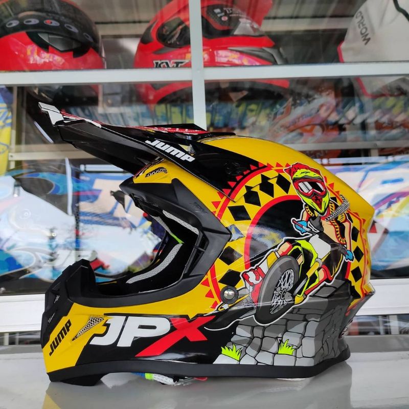 Jual HELM JPX CROSS X32 JUMP YELLOW LEMON GLOSS HELM CROSS JPX KUNING ...