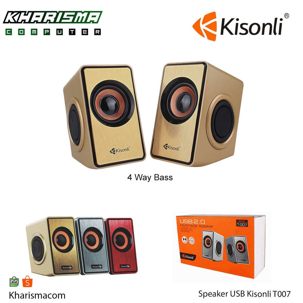 Jual SPEAKER USB KISONLI - T007 (4 WAYS BASS) | Shopee Indonesia