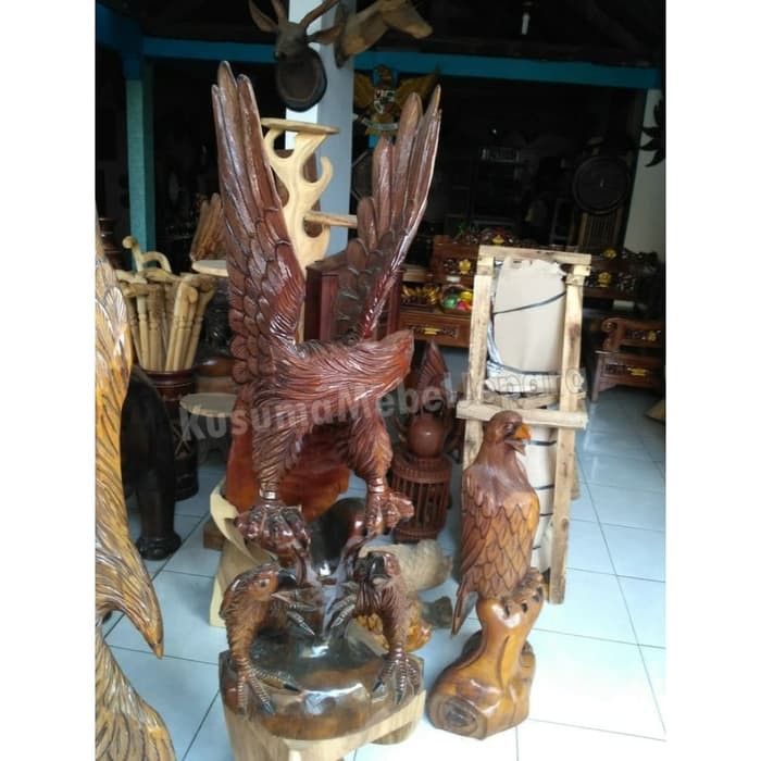 Jual Patung Elang Rajawali Besar Kayu Trembesi - Tinggi 100cm | Shopee ...