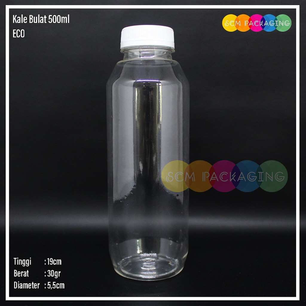 Jual botol kale 500ml bulat tebal kemasan minuman kopi susu madu sirup ...