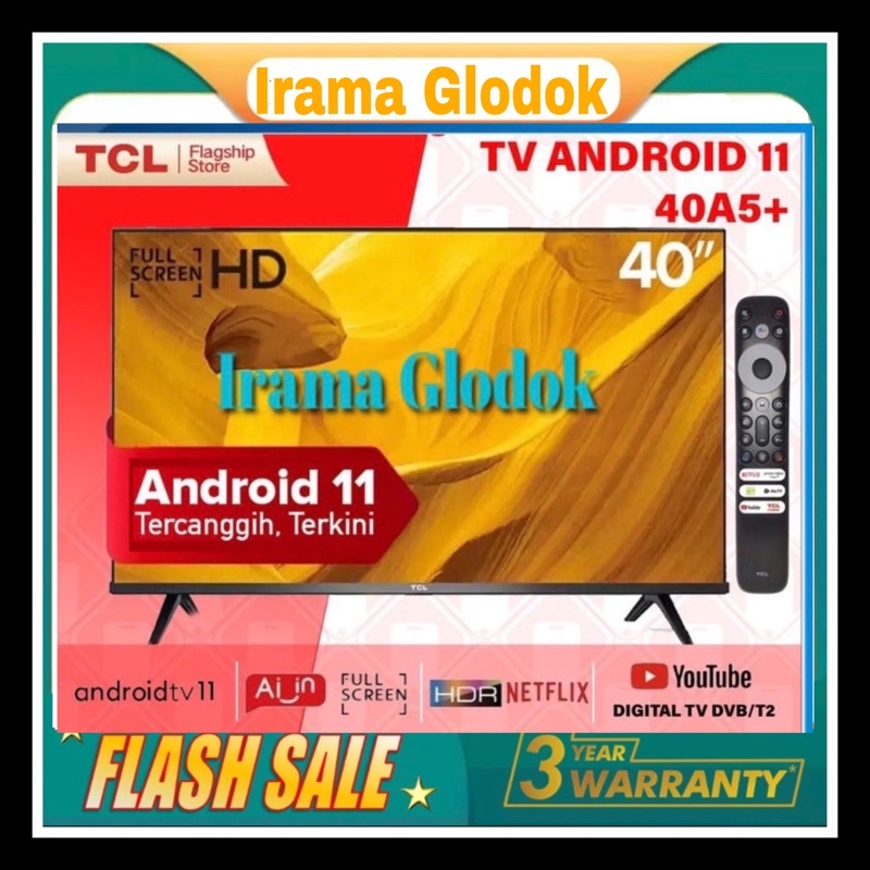 Jual Tcl 40 Inch 40A5+ Android Smart Tv 11.0 Full Hd Garansi Resmi 3 ...