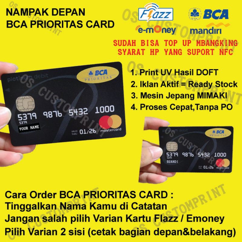 Jual CUSTOM FLAZZ BCA GENERASI 2 NFC - BCA PRIORITAS | Shopee Indonesia