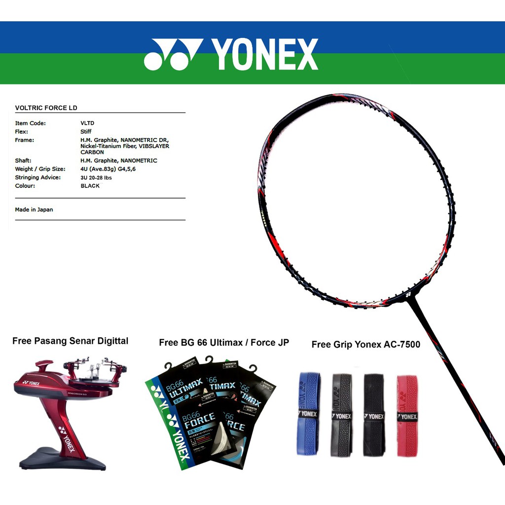 Jual YONEX VOLTRIC FORCE LIN DAN BLACK RAKET BADMINTON ORIGINAL ...