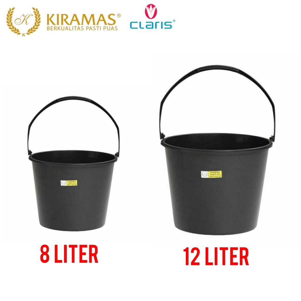 Jual Kiramas 3012 Ember Air Ekonomi 12 Liter Hitam Plastik Dengan ...