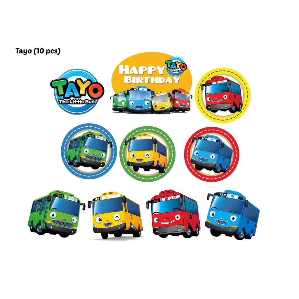 Jual Topper Kue Tayo The Little Bus (10pcs) | Shopee Indonesia