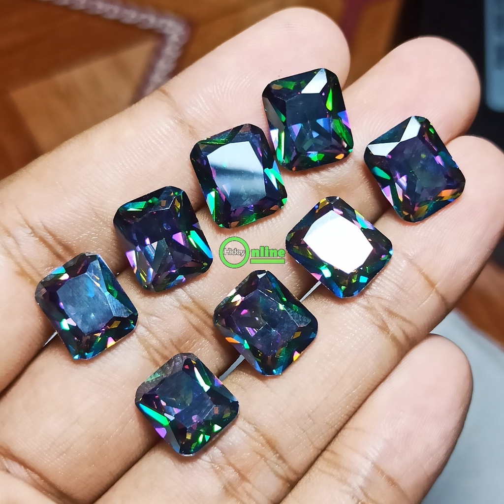 Jual BATU PERMATA RAINBOW MYSTIC QUARTZ CUTTING ASLI CHATAM | Shopee ...