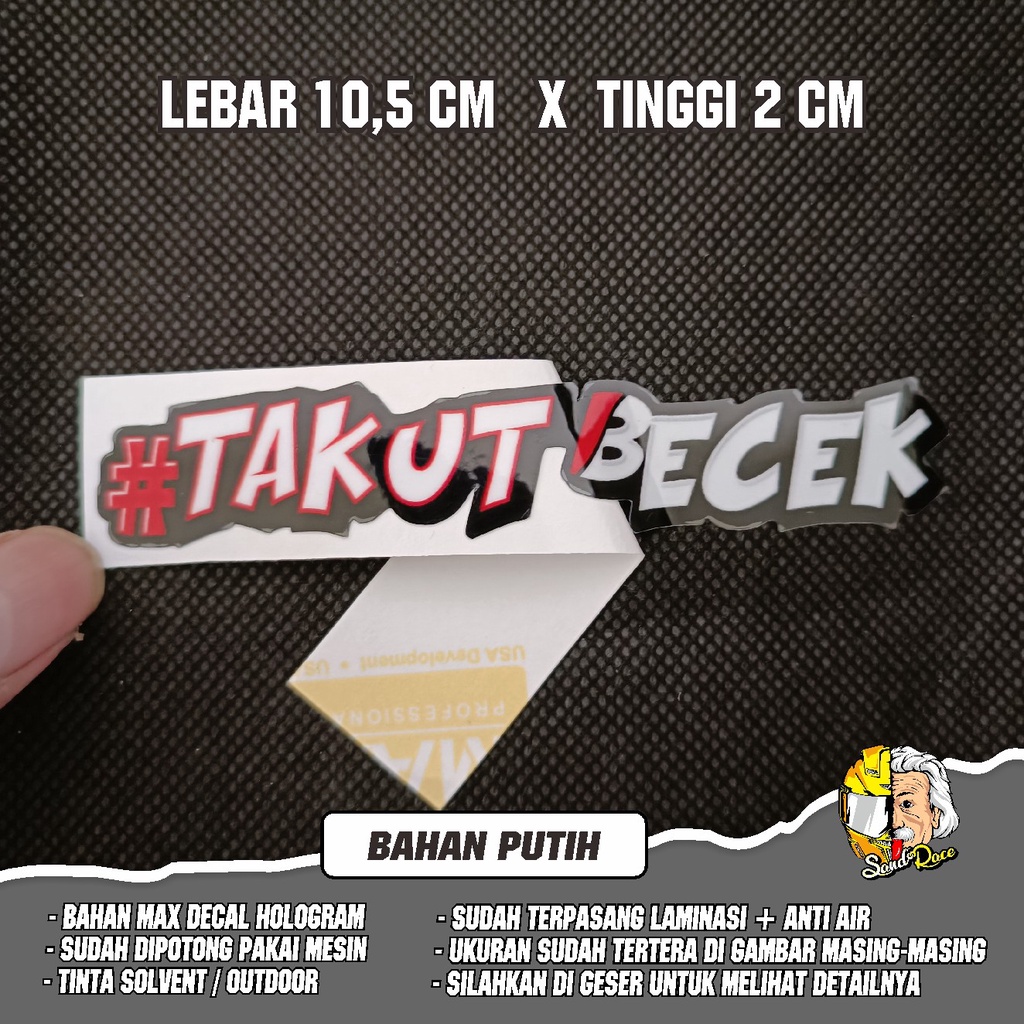 Jual stiker takut becek #takutbecek / stiker motor / stiker mobil ...