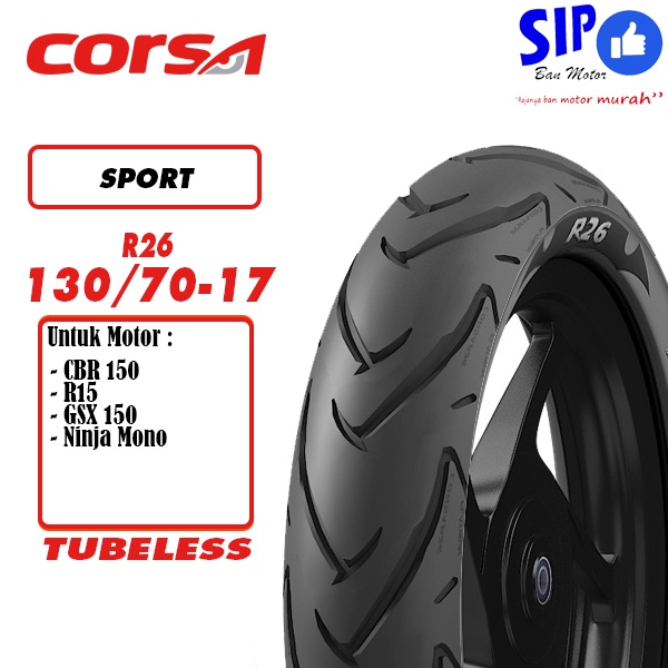 Jual Ban motor sport Corsa R26 130 70 17 Platinum tubeless | Shopee ...