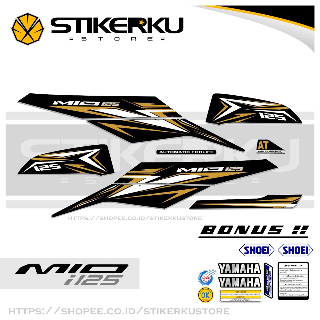 Jual MIO i 125 STOCK DECALS / STRIPING MIO M3 /Z / 125/ STIKER ...