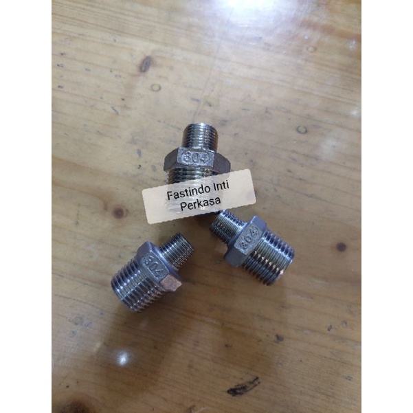 Jual V Sock nepel Stainless 3/8 × 1/4" inch/ Double Nepple Reducer ...