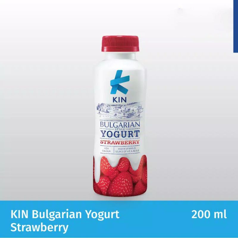 Jual KIN Bulgarian Yogurt Strawberry-Original 200 ml | Shopee Indonesia