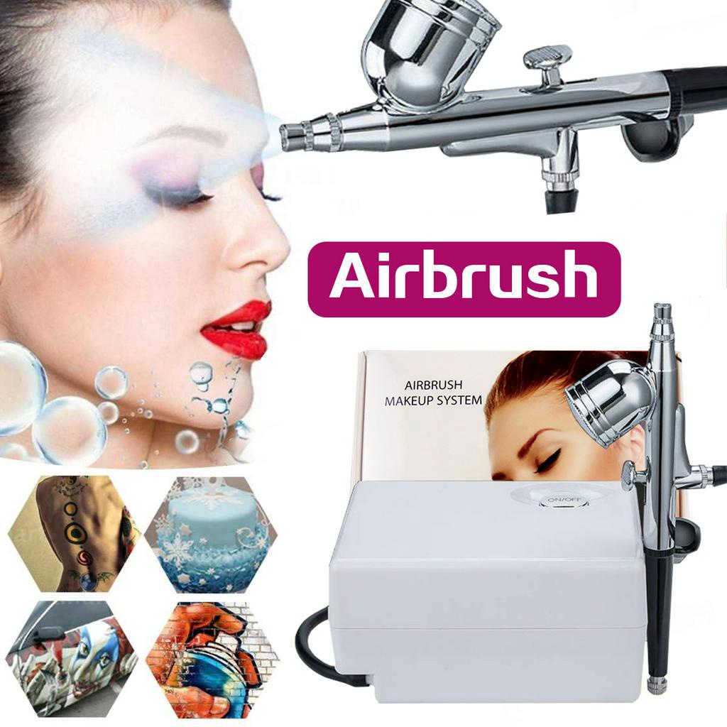 Jual Mini Dual Airbrush Mini Air Compressor Set Gravity Feed Air Brush ...